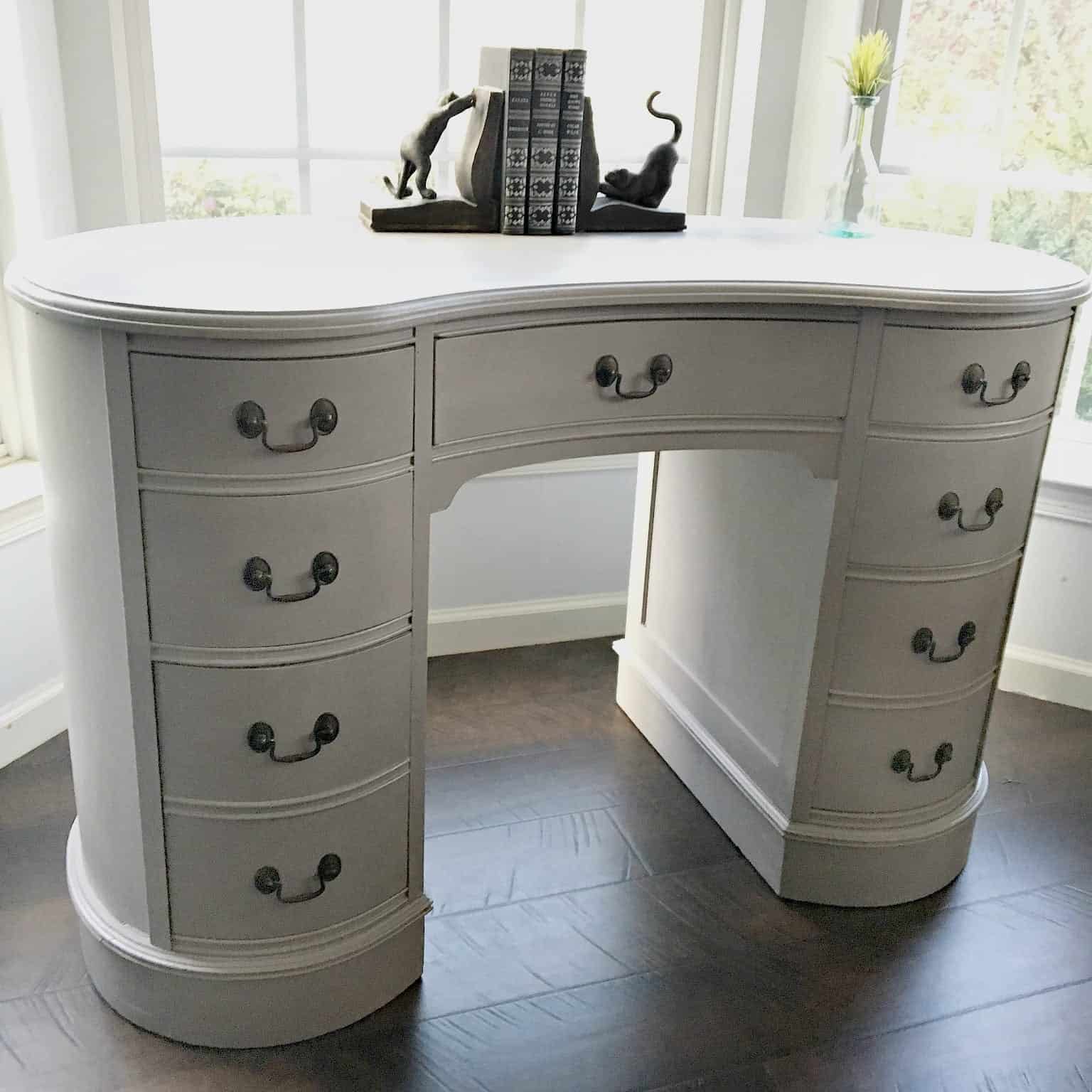 Antique Kidney Desk Makeover